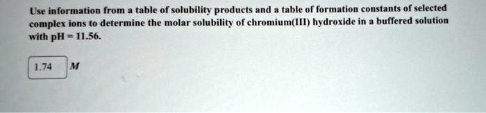 Solved Use Information From A Table Of Solubility Products And A Table Of Formation Constants