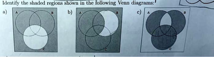mathematical atructures venn diagrams identify the shaded regions shown ...