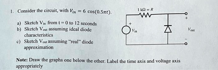 SOLVED: Consider the circuit, with Vin = 6 cos(0.5nt). 1kΩ = R b ... SOLVED: Consider the circuit, with Vin = 6 cos(0.5nt). 1kΩ = R b ...