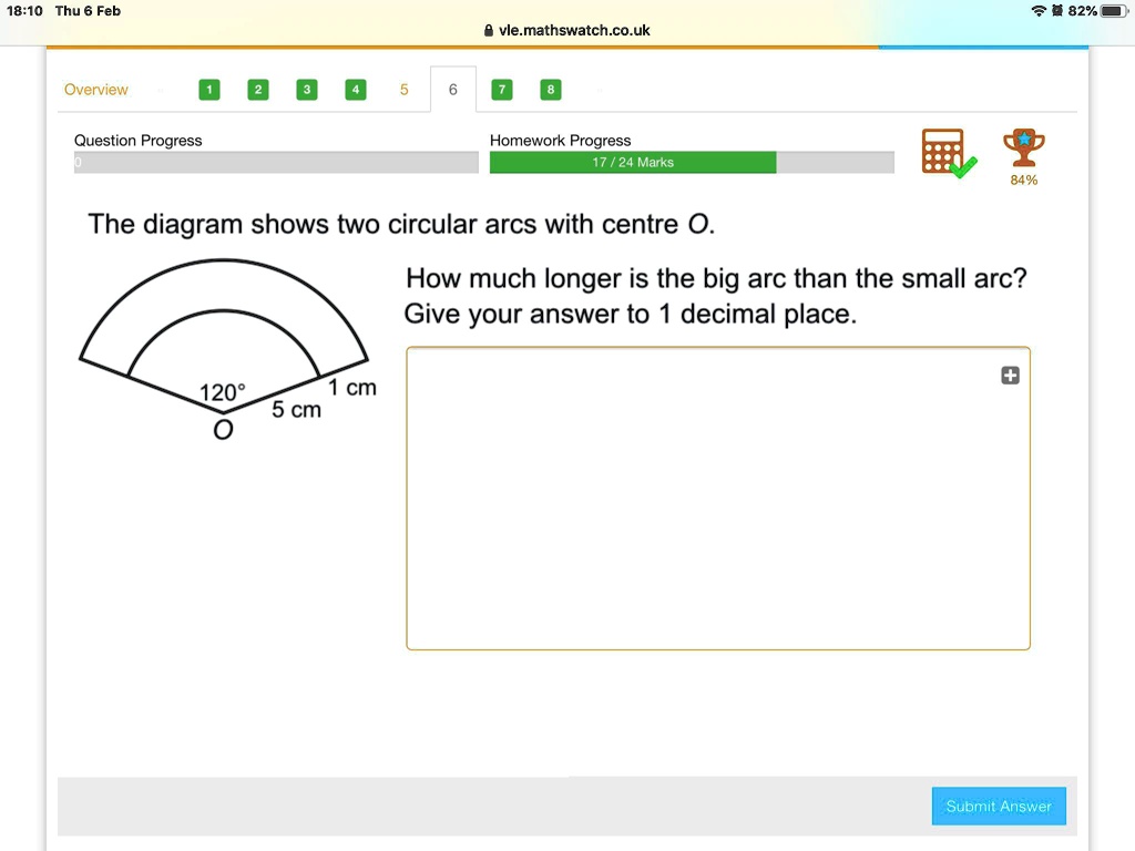 Solved The Diagram Shows Two Circular Arcs With Center O How Much