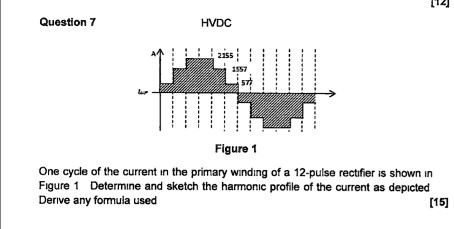 Question 7 HVDC One cycle of the current in the primary winding of a 12 ...