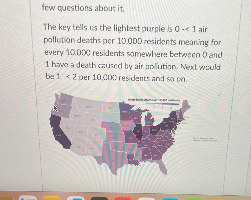 SOLVED: few questions about it. The key tells us the lightest purple is 0-