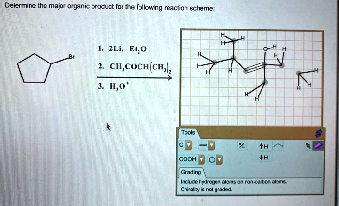 Determine the major organic product for the following...