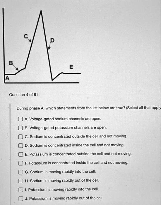 SOLVED: Question 4 of 61 During phase A which statements Irom the list below are true? (Select ...