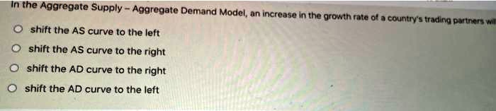 In the Aggregate Supply - Aggregate Demand Model, an increase in the ...