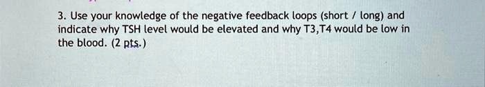 3. Use your knowledge of the negative feedback loops (short / long) and ...