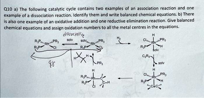 Q10 a) The following catalytic cycle contains two examples of an ...