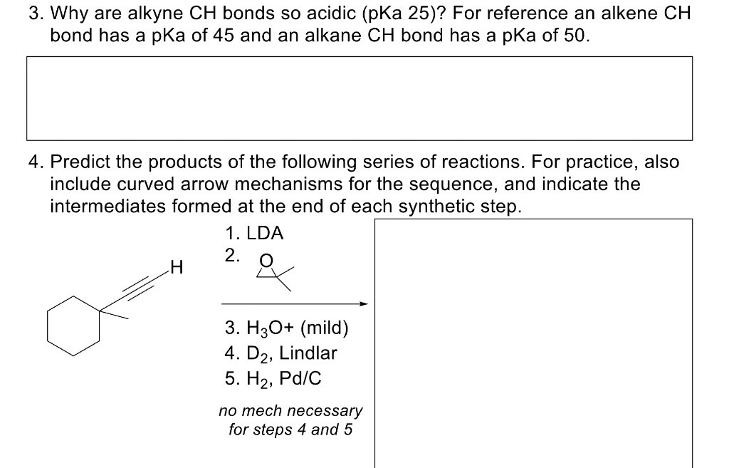 Alkyne Alkene Alkane Pka