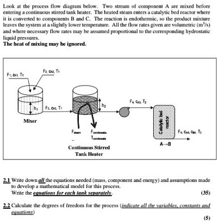 SOLVED: please all Look at the process flow diagram below Two stream of ...