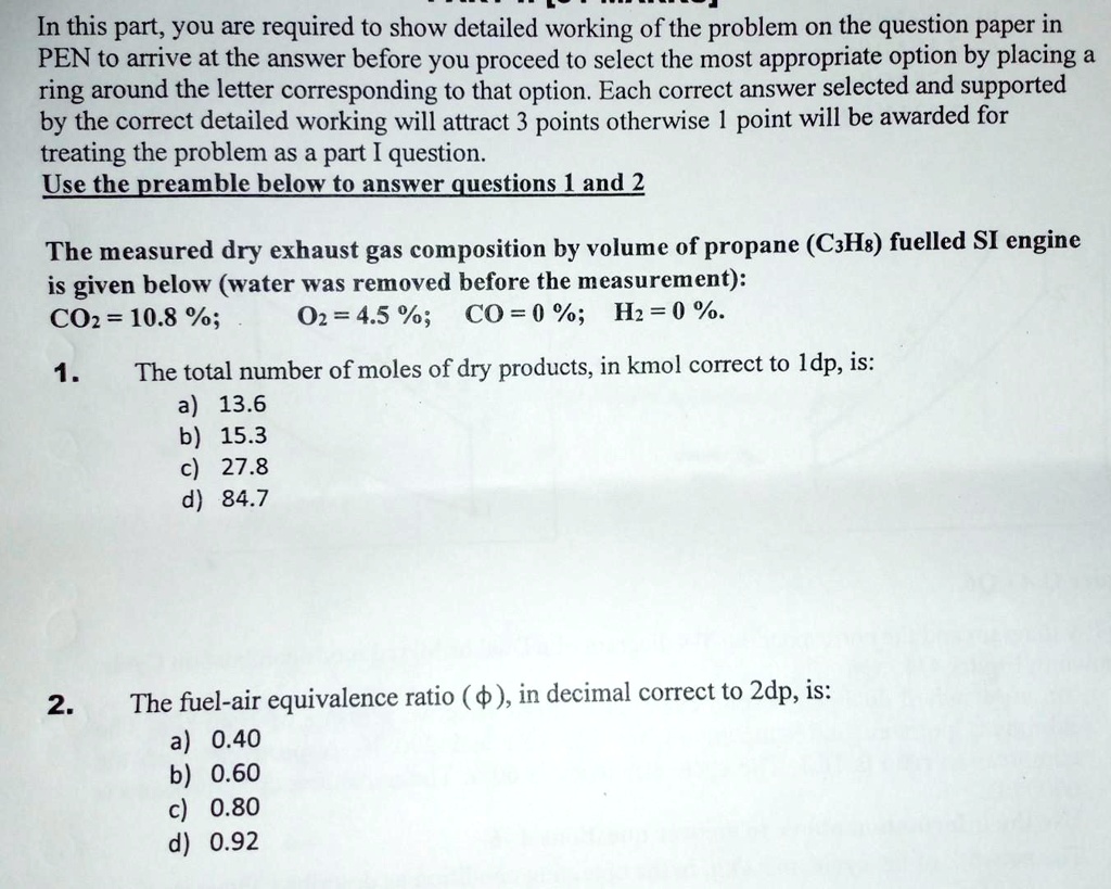 in this part you are required to show detailed working of the problem ...