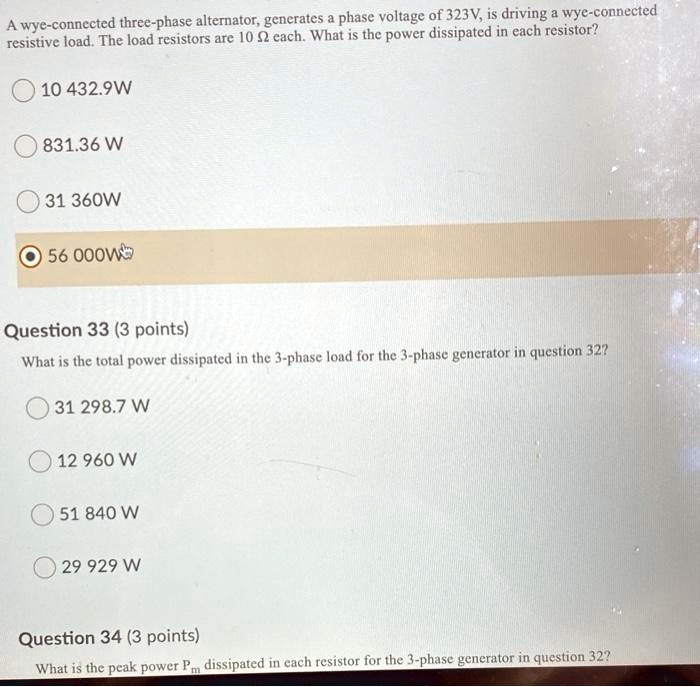 SOLVED: A wye-connected three-phase alternator generates a phase ...