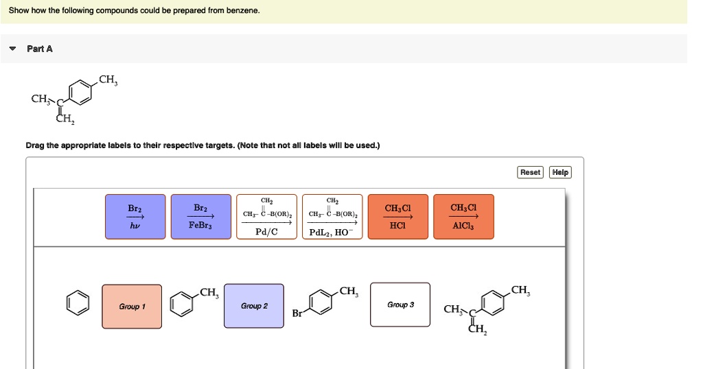 SOLVED:Show how the following compounds could be prepared from benzene ...