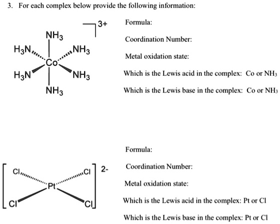 for each complex below provide the following information formula ...
