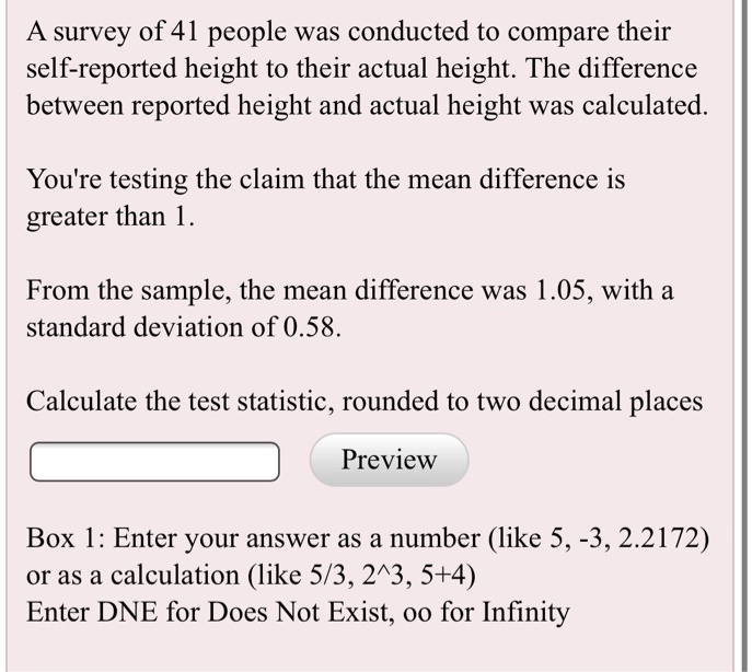 SOLVED: A survey of 41 people was conducted to compare their self ...