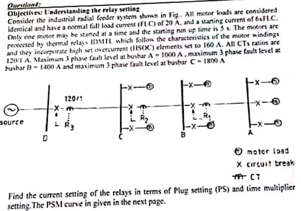 SOLVED: Question: Consider the industrial radial feeder system shown in ...