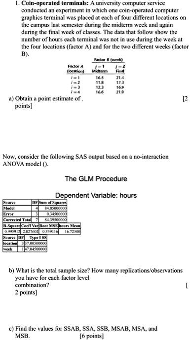 SOLVED:Coin-operated terminals: university computer service conducted ...