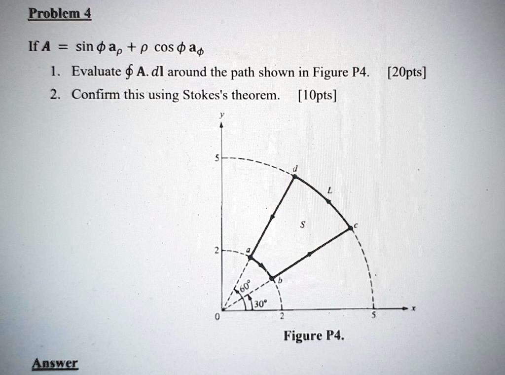 problem 4 ifasinacosa 1evaluate adl around the path shown in figure p420pts 2confirm this using ...