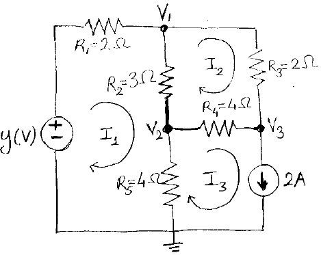 SOLVED: a) For the circuit given, either use the node voltages method to calculate V1, V2, and ...