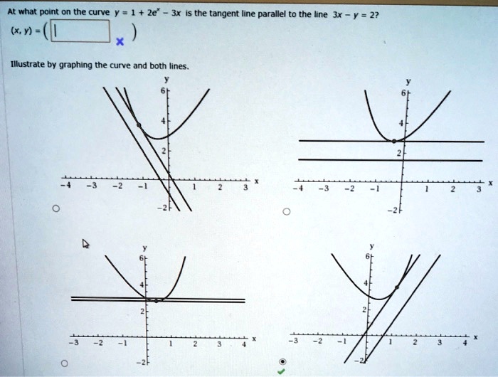 at what point on the curve y 1 2e 3x is the tangent line parallel to the line 3x y 2 x ...