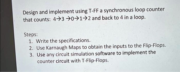 Design And Implement Using T Ff A Synchronous Loop Counter That Counts4 301 2and Back To4 In A 0165