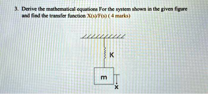 3. Derive the mathematical equations For the system shown in the given figure and find the ...