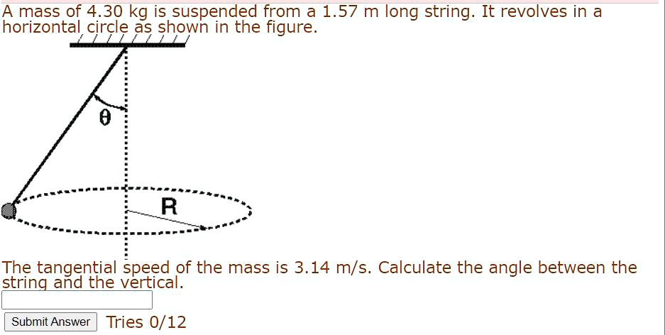 SOLVED: Horizontal Circle as Shown in the Figure The tangential speed ...