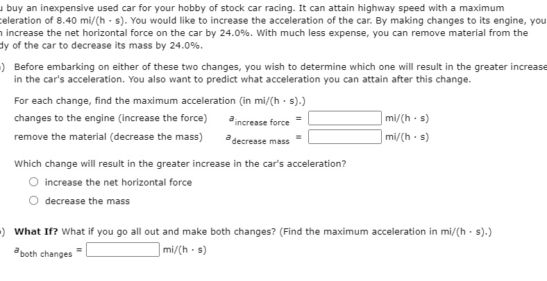 SOLVED: Buy an inexpensive used car for your hobby of stock car racing ...