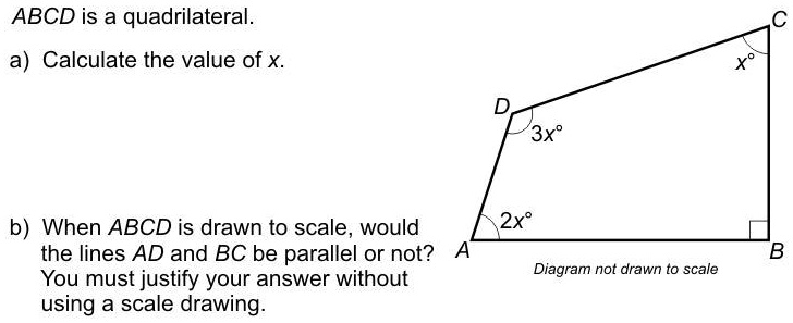 SOLVED: 'Does anyone know the second part ????? ABCD is a quadrilateral. a) Calculate the value ...