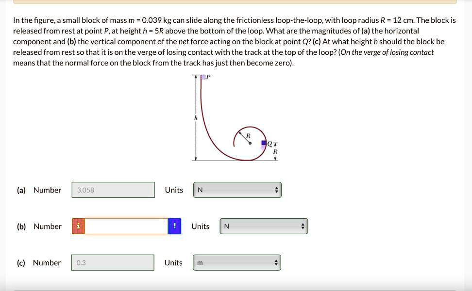 in the figurea small block of mass m 0039kg can slide along the frictionless loop the loop with ...