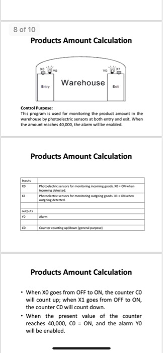 draw the ladder diagram 8 of 10 products amount calculation warehouse ...