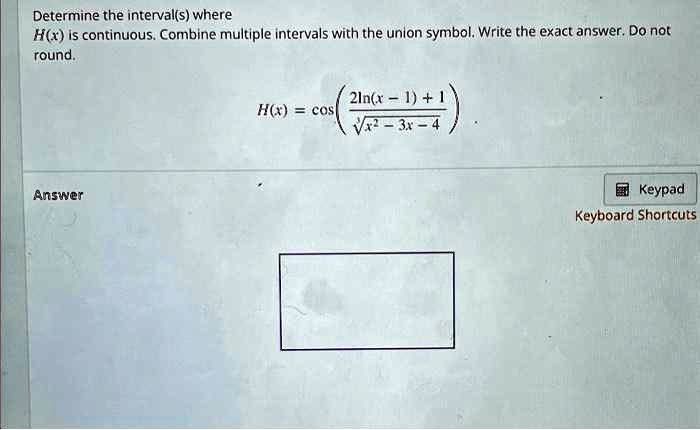SOLVED: Determine the interval(s) where K(r) is continuous. Combine multiple intervals with the ...