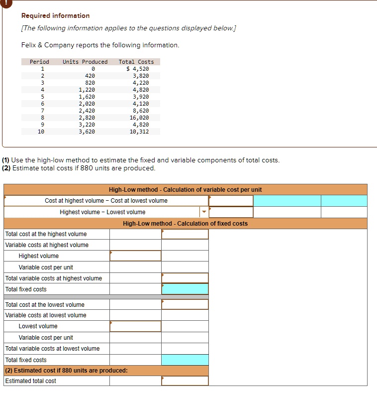 SOLVED: Required information [The following information applies to the ...