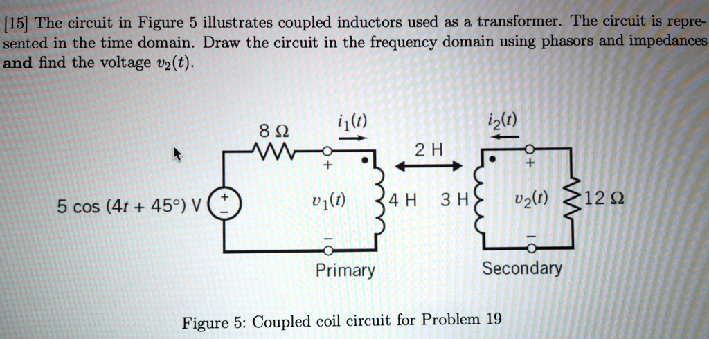 SOLVED: Draw the circuit in the frequency domain using phasors and impedances and find the ...