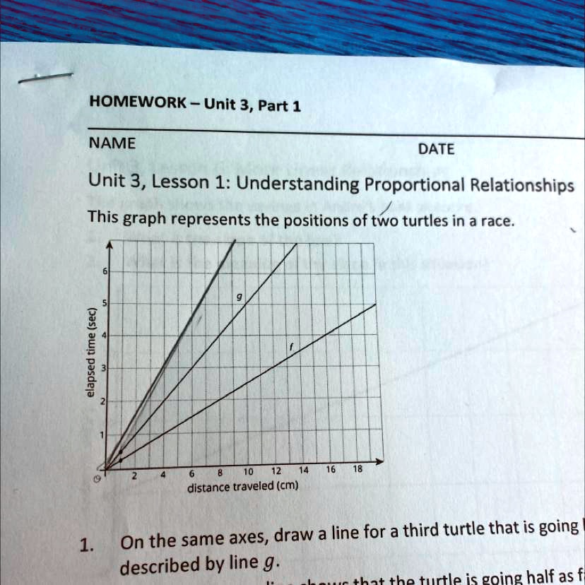 SOLVED: ' 1. On the same axes, draw a line for a third turtle that is ...