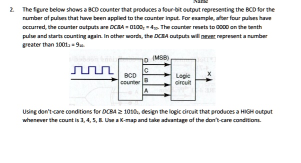 the figure below shows bcd counter that produces four bit output l ... the figure below shows bcd counter that produces four bit output l ...
