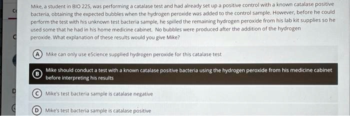 SOLVED: Perform the test with his unknown test bacteria sample. He ...