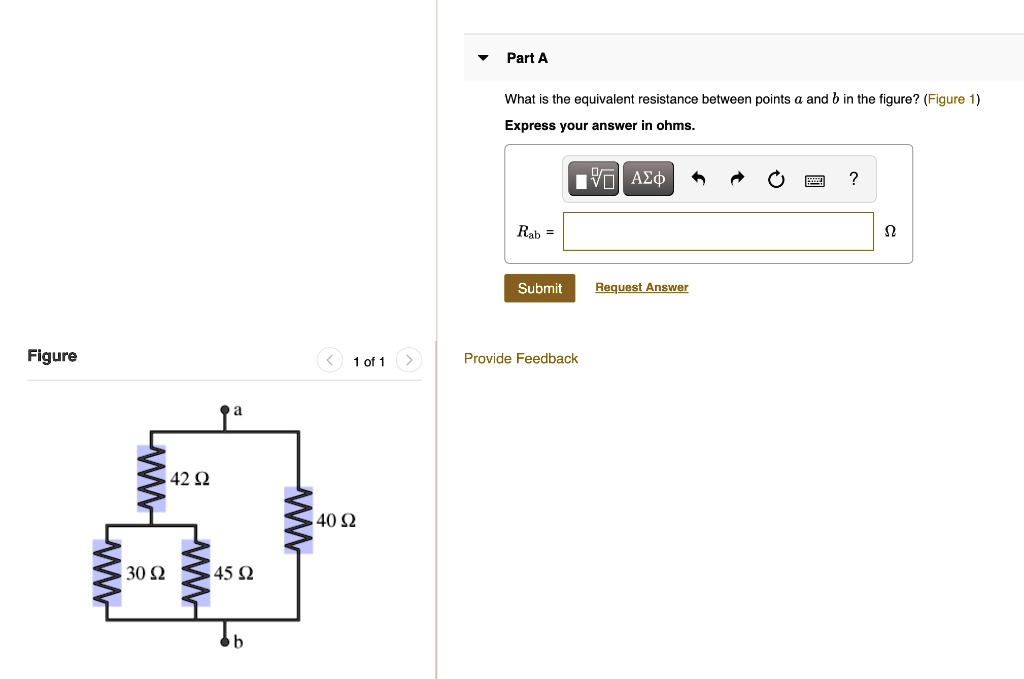 SOLVED: What is the equivalent resistance between points a and b in the figure? (Figure 1 ...