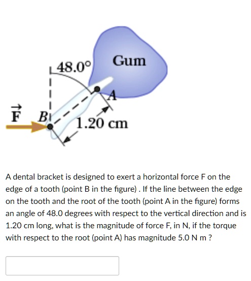 SOLVED:48.09 Cum F B 1.20 cm A dental bracket is designed to exert ...