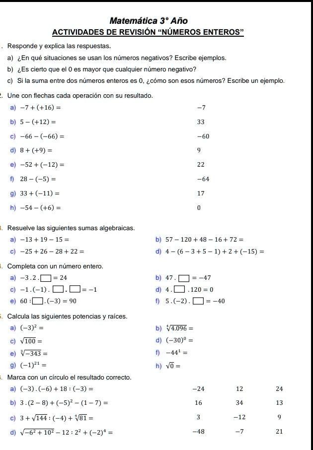 SOLVED: podían ayudarme plis Matemática 3' Año ACIIVIDADES DE REVISIÓN ... SOLVED: podían ayudarme plis Matemática 3' Año ACIIVIDADES DE REVISIÓN ...