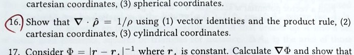 SOLVED: cartesian coordinates spherical coordinates (6.) Show that 1/0 ...