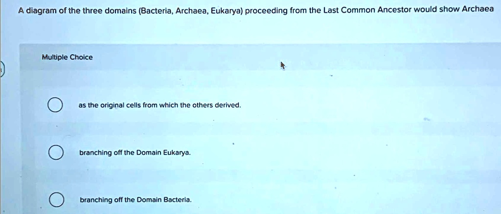 A diagram of the three domains (Bacteria, Archaea, Eukarya) proceeding ...