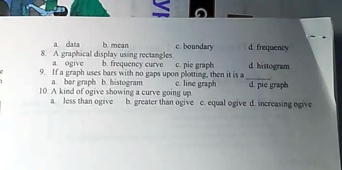 SOLVED: Data b mean boundary frequency 'graphical display using rectangles Ogive frequency curve ...