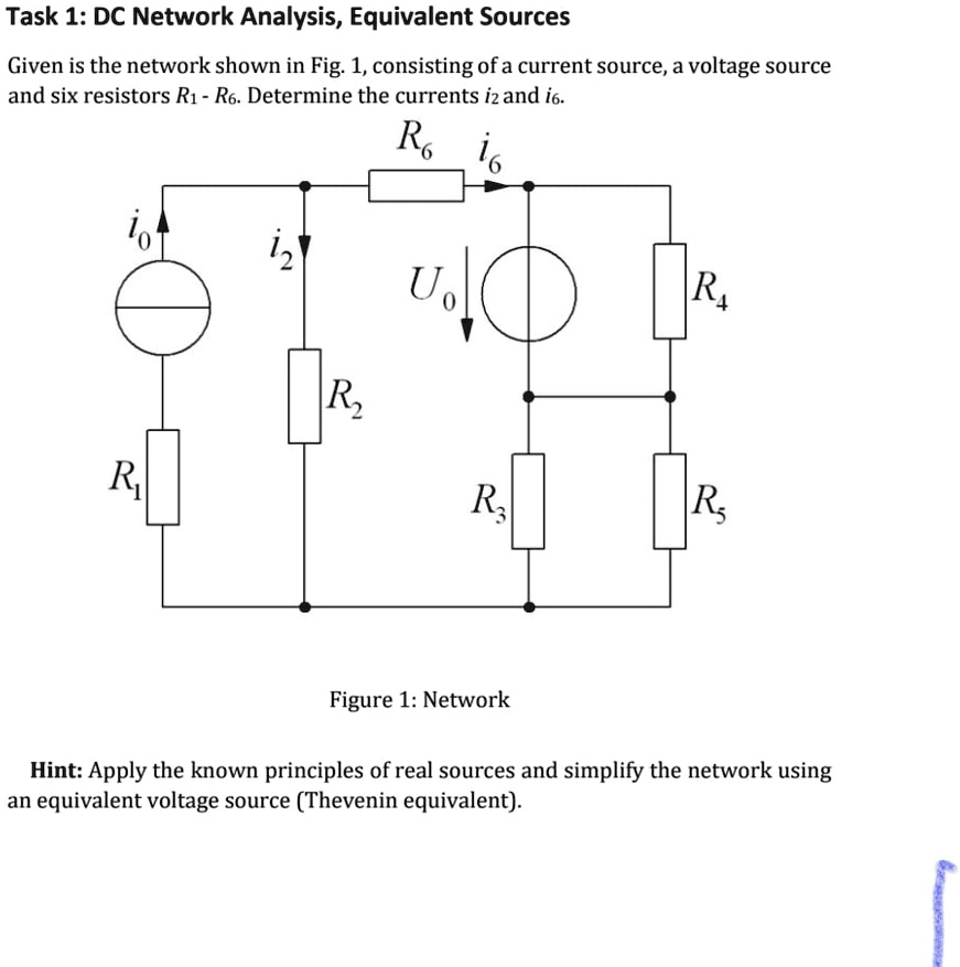 SOLVED: DC Network Analysis Task 1: DC Network Analysis, Equivalent Sources Given is the network ...