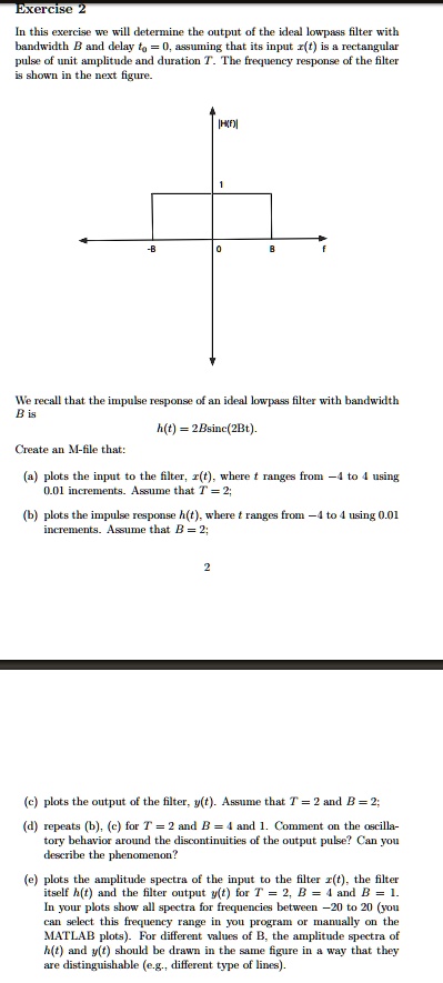 Solved Exercise 2 In This Exercise We Will Determine The Output Of The Ideal Lowpass Filter