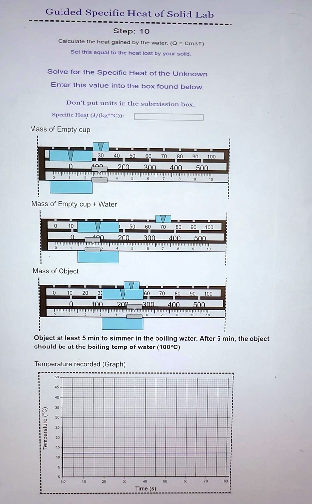guided specific heat of solid lab step10 calculate the heat galned by ...
