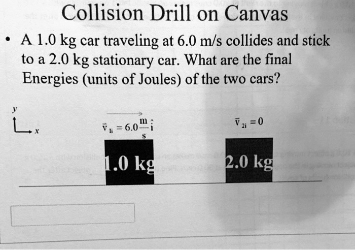 SOLVED: Collision Drill on Canvas A 1.0 kg car traveling at 6.0 m/s ...