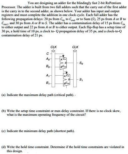 SOLVED: You are designing an adder for the blindingly fast 2-bit ...
