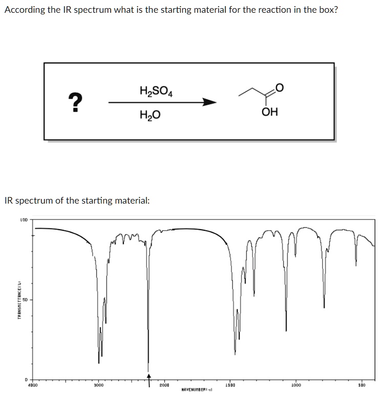SOLVED: According to the IR spectrum, what is the starting material for ...