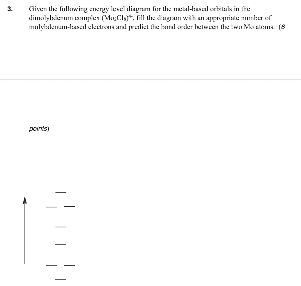 3. Given the following energy level diagram for the metal-based ...