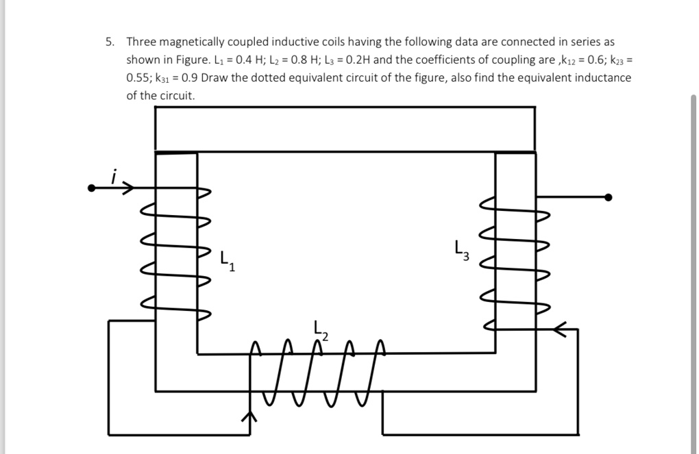 5. Three magnetically coupled inductive coils having the following data ...